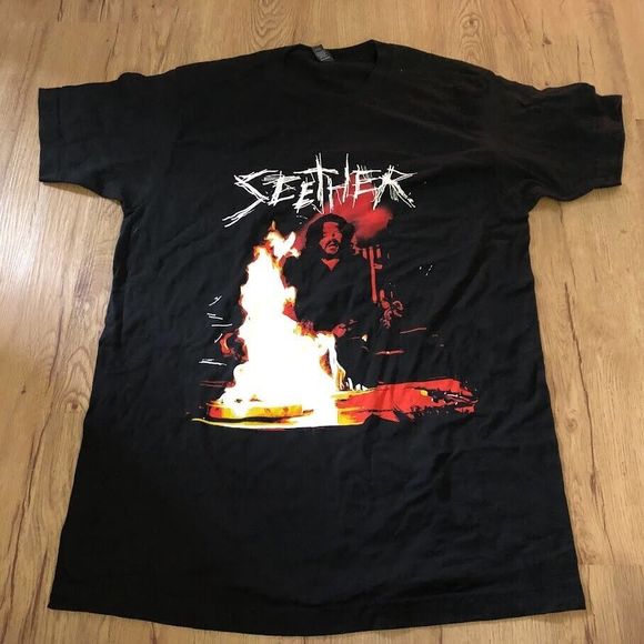 Tultex | Shirts | Seether Shirt Black Flame Shaun Morgan Tour Rock ...